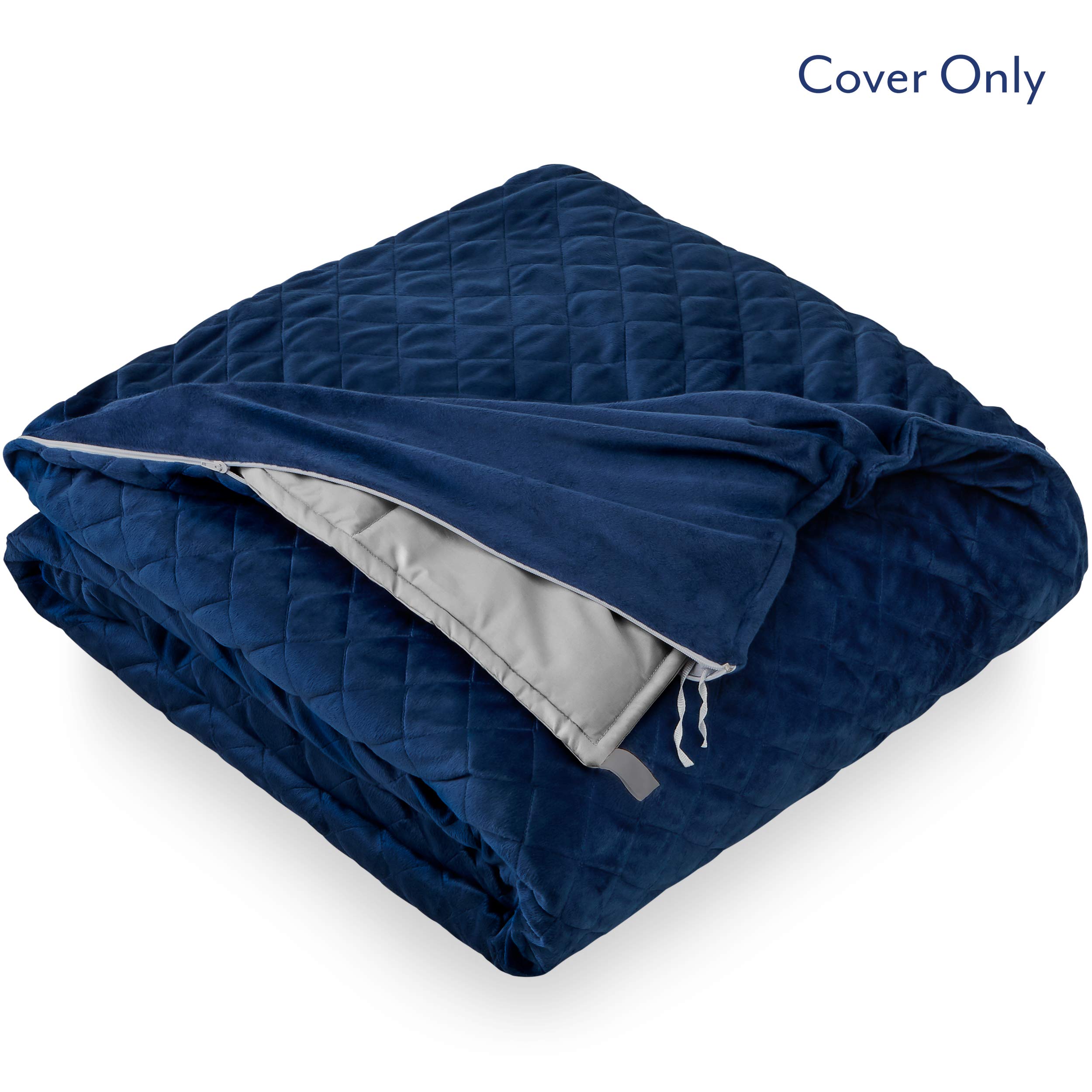 Bare Home Duvet Cover for Weighted Blanket (60"x80") Comforter Cover Standard Size, Ultra-Soft Minky Removable and Washable, Diamond Pattern (Dark Blue)