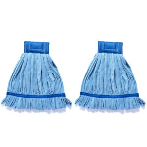 qipeng 18" large microfiber cloth mop head replacement pack of 2 | for home use (blue)