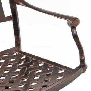 Christopher Knight Home Sebastian Cast Aluminum Barstool with Cushion, Copper