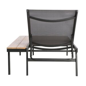 Christopher Knight Home John Outdoor Mesh and Aluminum Chaise Lounge with Side Table, Gray