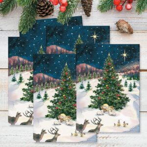 Current Christmas Tree and Manger Greeting Cards Set - Set of 18 Large 5 x 7-Inch Folded Cards, Themed Religious Holiday Card Value Pack, Envelopes Included