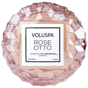 Voluspa Rose Otto Candle | Macaron | 1.8 Oz. | 15 Hr Burn | Coconut Wax & Natural Wicks for a Cleaner Burn | Vegan