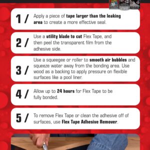 Flex Tape, 8 in x 5 ft, Gray, Original Thick Flexible Rubberized Waterproof Tape - Seal and Patch Leaks, Works Underwater, Indoor Outdoor Projects - Home RV Roof Plumbing and Pool Repairs