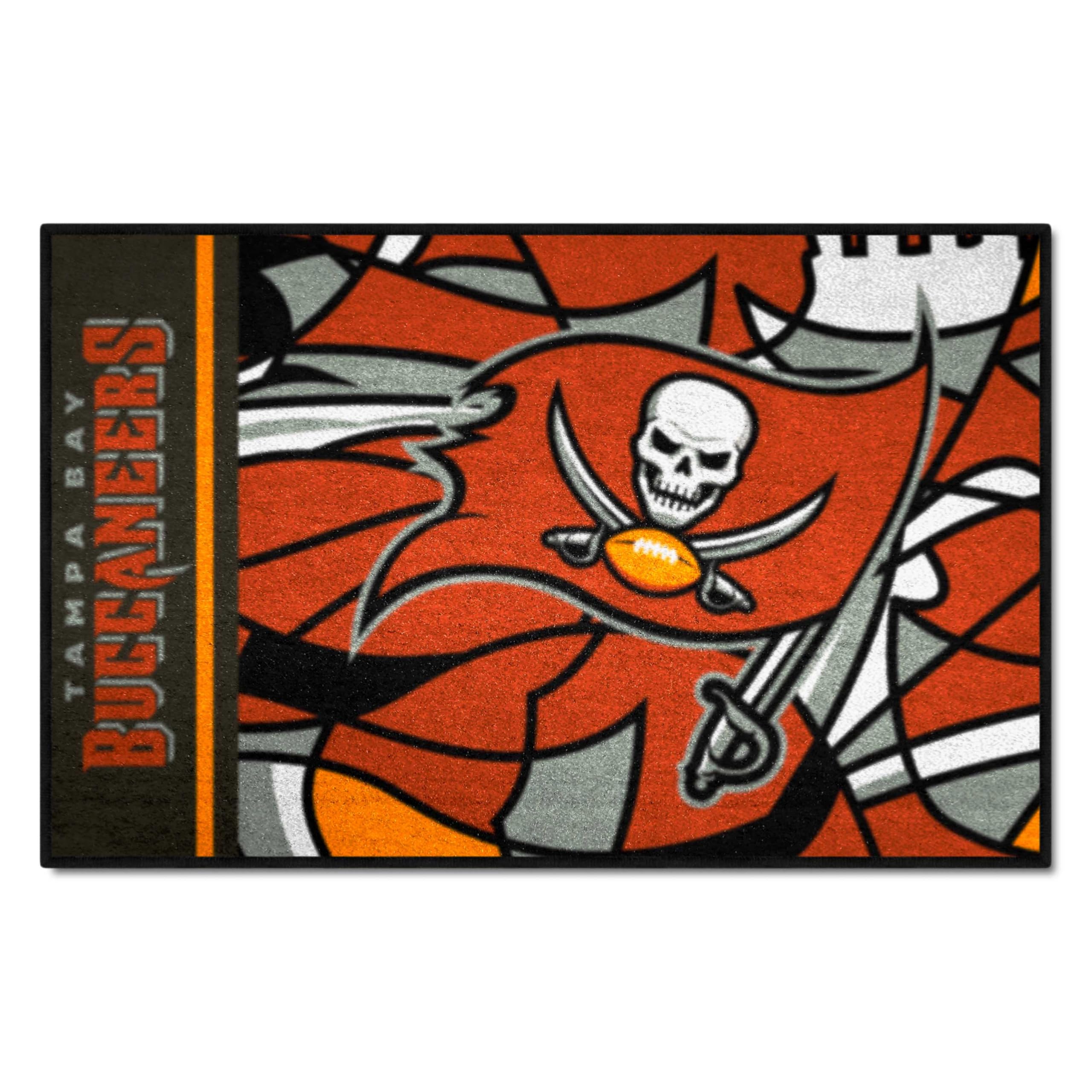 FANMATS 23375 NFL - Tampa Bay Buccaneers Starter Mat Xfit Design - 19in x 30in Accent Rug| Sports Fan Home Decor Rug and Tailgating Mat