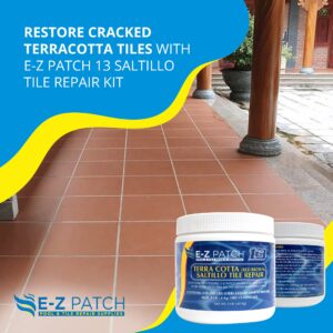 E-Z Patch 13 Saltillo Tile Repair Kit - DIY TerraCotta Tile Filler - (Red-Brown, 1 Pound)