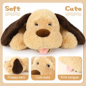 MorisMos Puppy Dog Stuffed Animal Soft Plush Dog Pillow, Big Dog Plush Toy for Girls Kids, 31 Inch, Brown