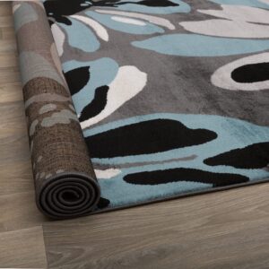 Rugshop Modern Flowers Runner Rug 2' x 7' 2" Blue