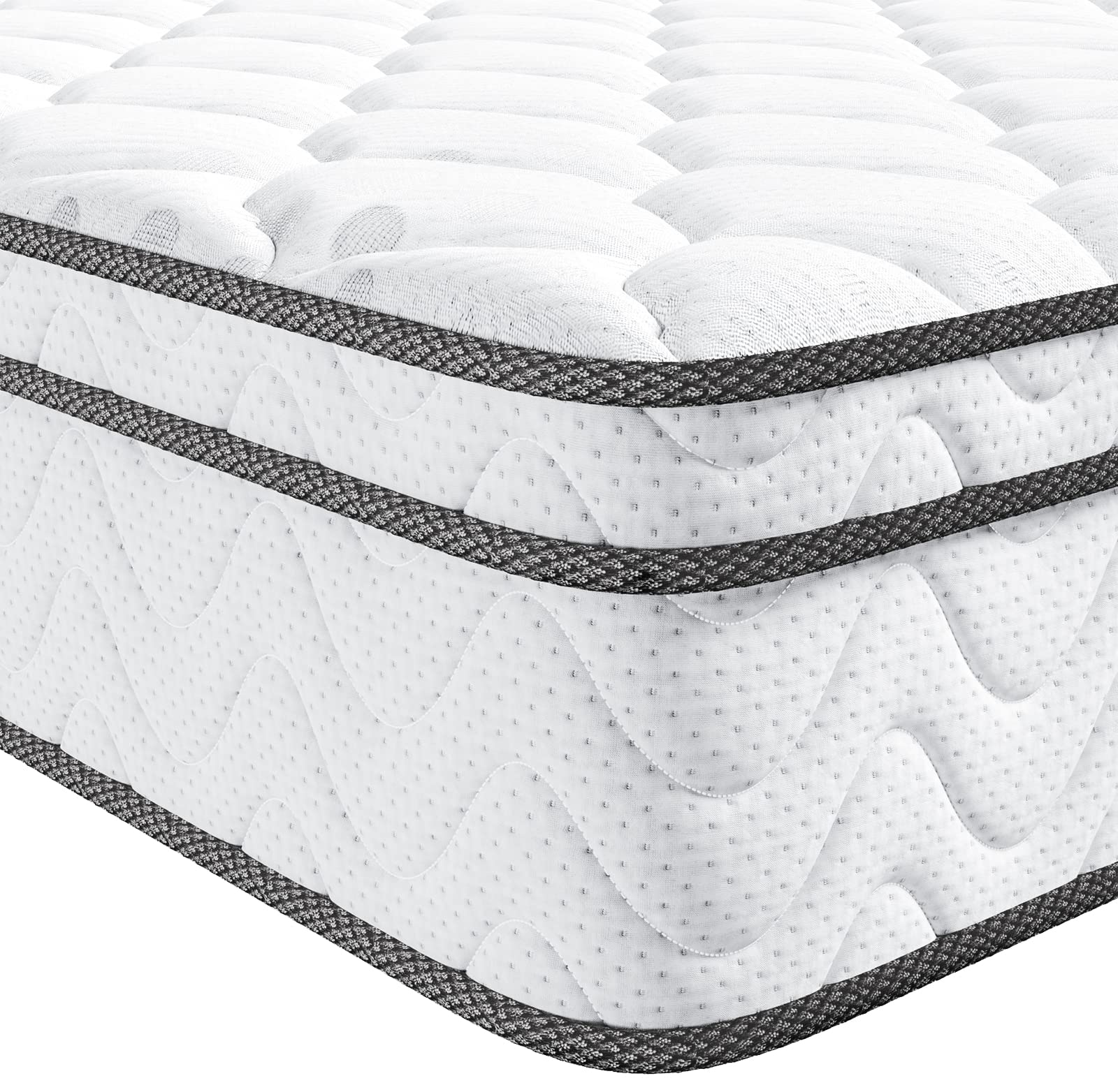 Vesgantti Full Size Mattress, 10 Inch Hybrid Full Mattress in a Box, Double Mattress with Memory Foam and Pocket Spring, Ergonomic Design & Pressure Relief, Medium Firm Feel, 54"*75"*10"