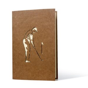 H15 Golf Greeting Card 3D Birthday Card For Golfers Golf Gift For Men Pop Up Golf Retirement Golf Card Pension Money Gift Golf Voucher Golf Holiday Voucher