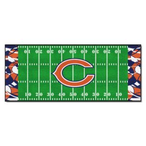 fanmats 23223 nfl - chicago bears football field runner rug - 30in. x 72in. xfit design