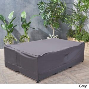 Christopher Knight Home Charlene Outdoor Waterproof Chat Set Cover, Gray