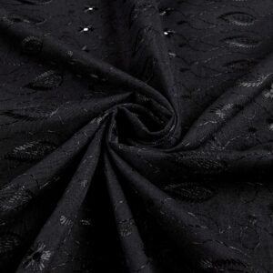 Ben Textiles Heavy Cotton Eyelet Black Fabric by the Yard