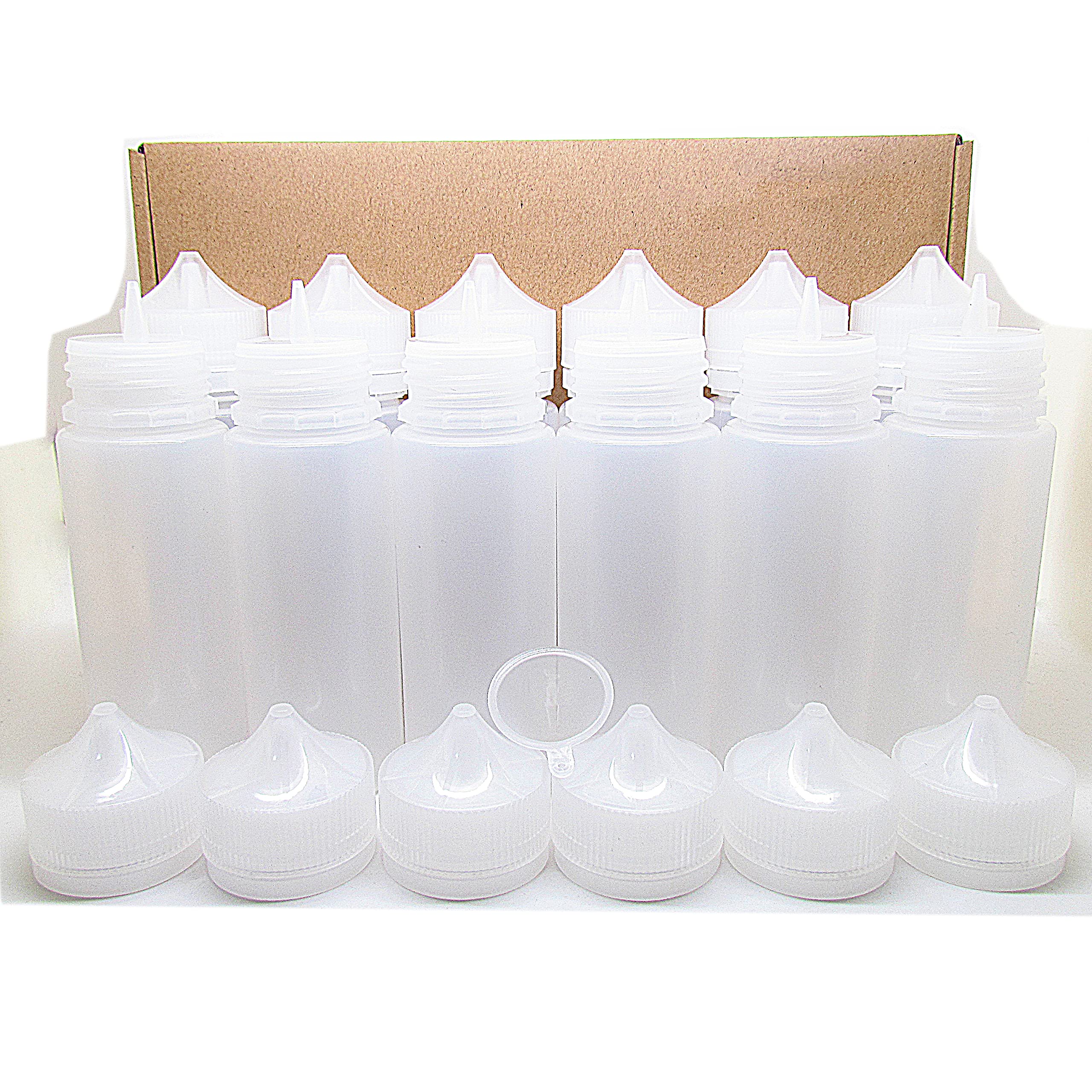 FURUIPENG 120mL LDPE Unicorn Plastic Thin Tip Dropper Bottles 4oz Free Mini Funnel (12 Pack)