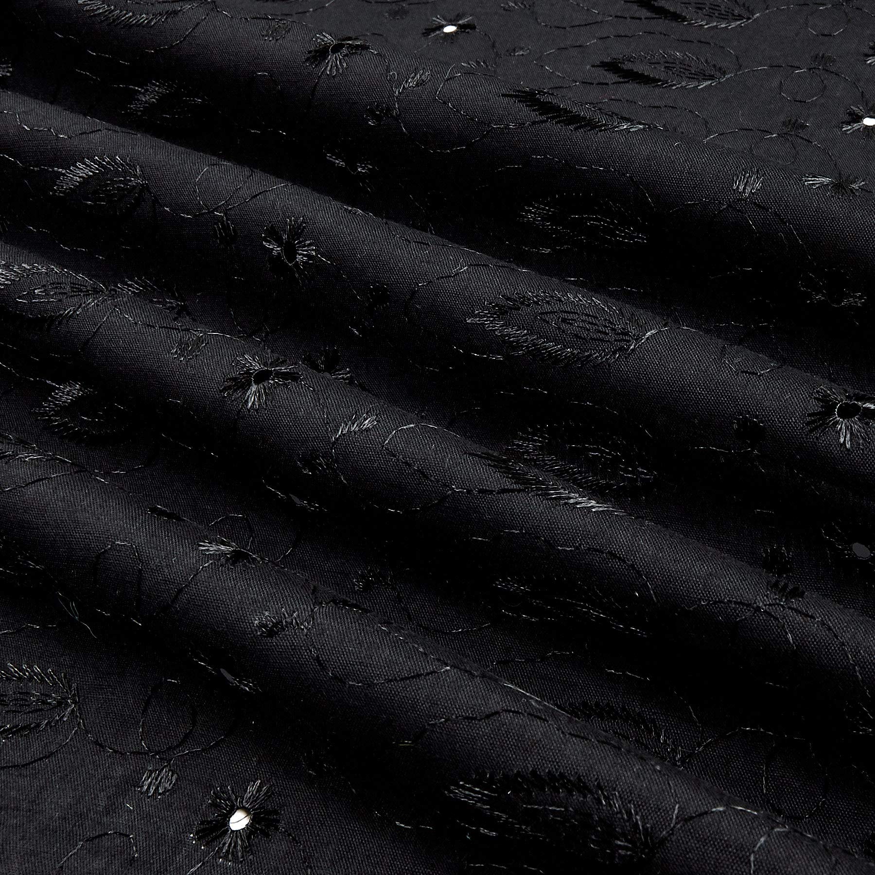 Ben Textiles Heavy Cotton Eyelet Black Fabric by the Yard