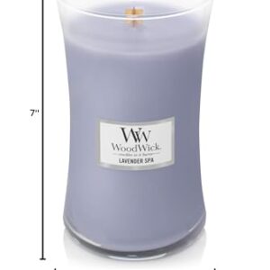 Woodwick Large Hourglass Scented Candle | Lavender Spa | with Crackling Wick | Burn Time: Up to 130 Hours, Lavender Spa