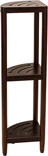 AquaTeak Kai Mocha Corner Teak Bath Shelf