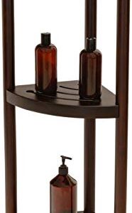 AquaTeak Kai Mocha Corner Teak Bath Shelf