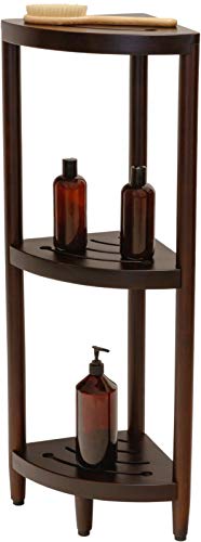 AquaTeak Kai Mocha Corner Teak Bath Shelf