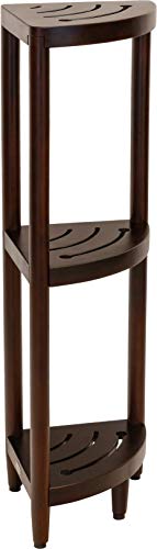 AquaTeak Kai Mocha Corner Teak Bath Shelf