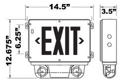 Explosion Proof Exit Sign Combination Gray