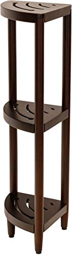 AquaTeak Kai Mocha Corner Teak Bath Shelf