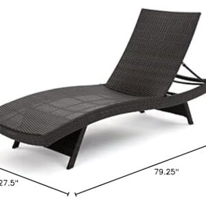 Christopher Knight Home Salem Outdoor Wicker Adjustable Chaise Lounge Chairs, 4-Pcs Set, Multibrown