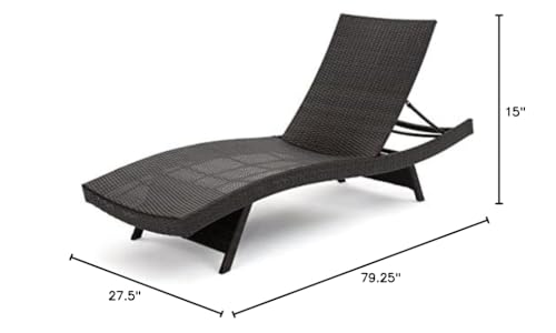 Christopher Knight Home Salem Outdoor Wicker Adjustable Chaise Lounge Chairs, 4-Pcs Set, Multibrown