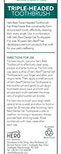 Vets Best Triple Headed Toothbrush for Dogs - Teeth Cleaning and Fresh Breath