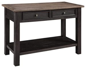 signature design by ashley tyler creek modern farmhouse sofa table, brown & black