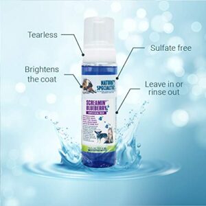 Nature's Specialties Screamin' Blueberry Dog Gentle Facial Wash for Pets, Natural Choice of Professional Groomers, Optical Brightener, Made in USA, 7.5 oz