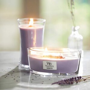 Woodwick Large Hourglass Scented Candle | Lavender Spa | with Crackling Wick | Burn Time: Up to 130 Hours, Lavender Spa