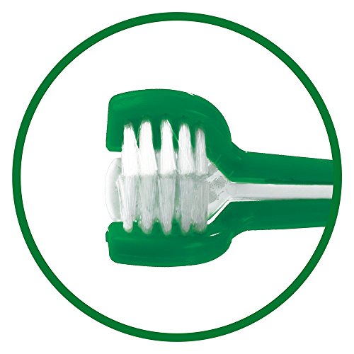 Vets Best Triple Headed Toothbrush for Dogs - Teeth Cleaning and Fresh Breath