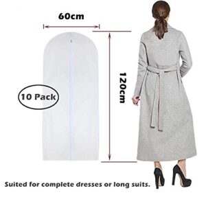 AIDBUCKS Garment Cover Garment Bag Clothes Protector Lightweight Clear Suit Bag (Set of 10) PEVA Breathable Dust Cover for Closet Clothes Storage & Travel