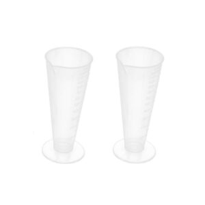 YXQ 100mL Plastic Graduated Measuring Cup Capacity Beaker Cone Shape Round Base Labs Kitchen Clear, 2Pcs