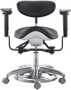 east-new medical dental chair microscope saddle stool foot controlled/pedal base pu leather with 45°swiveling armrests sds-fc1