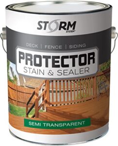 storm system protector - cedartone, 1 gallon, protects outdoor wood from water & uv rays, siding, fence & deck stain and sealer, outdoor wood stain and sealer