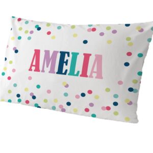 giftsforyounow polka dots personalized pillowcase, girl