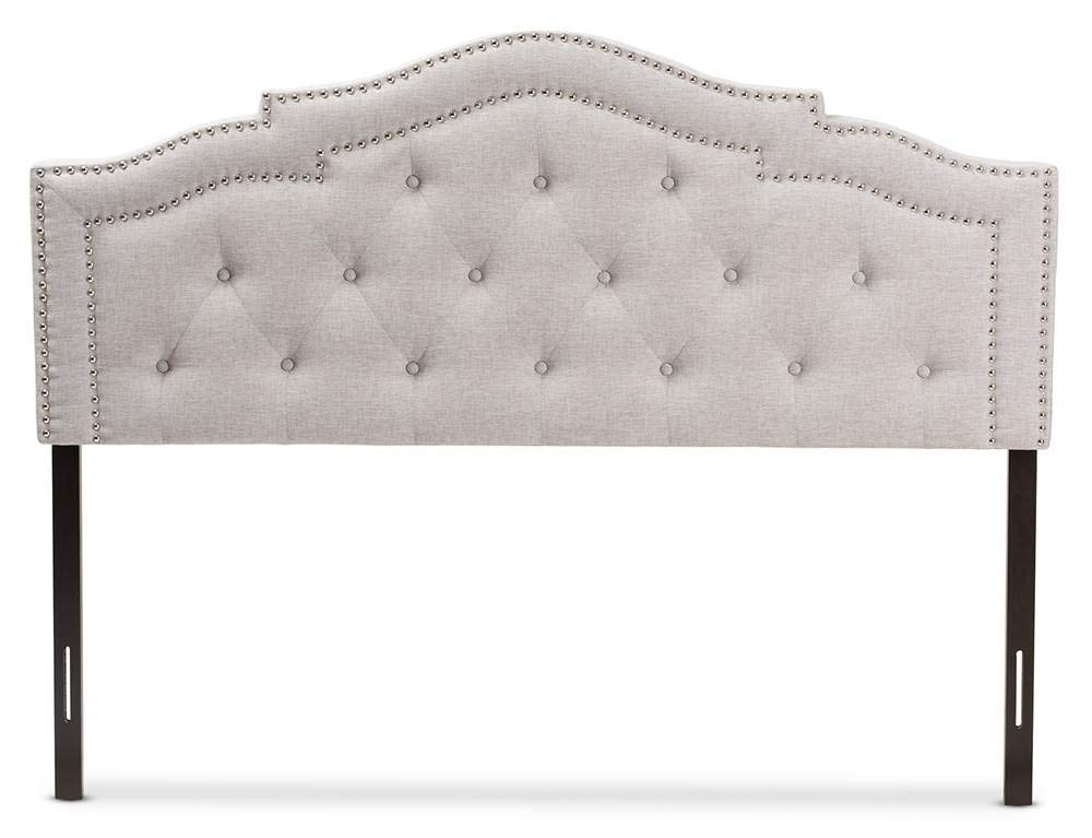 Baxton Studio Edith Modern and Contemporary Greyish Beige Fabric Full Size Headboard Beige/Full//Contemporary/Fabric Polyester 100%"/LVL/Foam