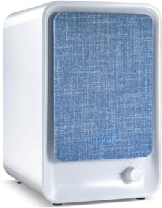 levoit air purifiers for bedroom home, freshener filter small room for smoke, allergies, pet dander, pollen, odor, dust remover, ozone free, quiet, desktop, office, table top, lv-h126, blue