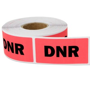 300 dnr label stickers, 1 x 2 inch do not resuscitate sticker chart medication dnr prescription labels veterinary medical pharmacy file folder medical rx vet tech - 1 pack of 300 labels