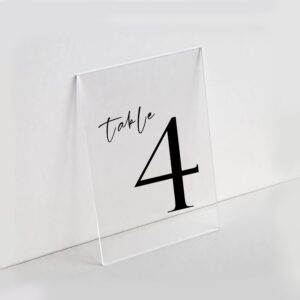 uniqooo 20 pack clear blank acrylic sign - 5x7 inch table number signs, wedding signs, card and gift sign, wedding party & dinner signs, hand lettering quotes, gift ideas - stand holder not included