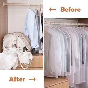 AIDBUCKS Garment Cover Garment Bag Clothes Protector Lightweight Clear Suit Bag (Set of 10) PEVA Breathable Dust Cover for Closet Clothes Storage & Travel