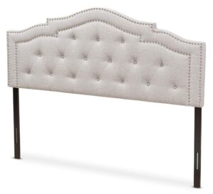 baxton studio edith modern and contemporary greyish beige fabric full size headboard beige/full//contemporary/fabric polyester 100%"/lvl/foam