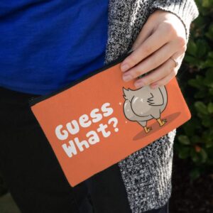 Guess What Chicken Butt Funny Pencil Pen Organizer Zipper Pouch Case