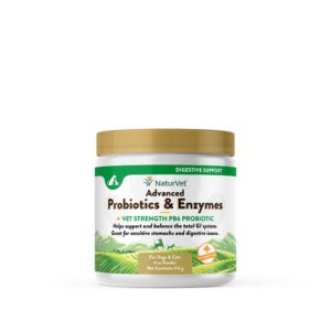 naturvet – advanced probiotics & enzymes - plus vet strength pb6 probiotic | supports and balances pets with sensitive stomachs & digestive issues | for dogs & cats (4 oz)