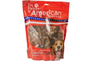 pet factory american beefhide chips dog chew treats - beef flavor, 22 oz