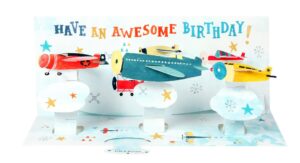 pop up cards panoramic birthday airplanes!