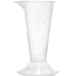 EISCO Conical Measure, 12ml - Polypropylene Plastic, Translucent - Pouring Spout - 1ml Raised Graduations - Hexagonal Base