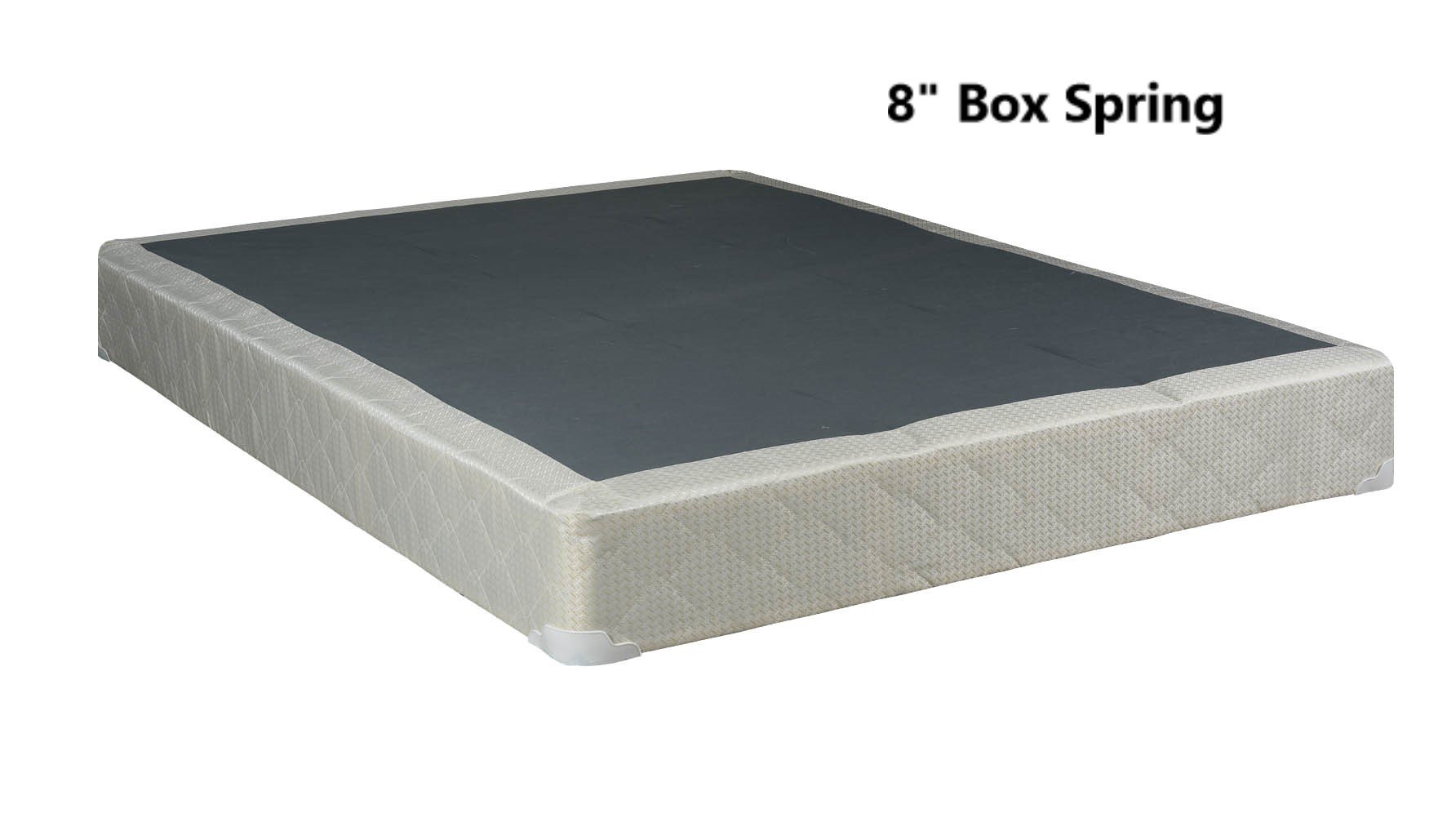 Greaton Fully Assembled Wood Traditional Box Spring/Foundation for Mattress Set, 75" X 33", White With Black Tape