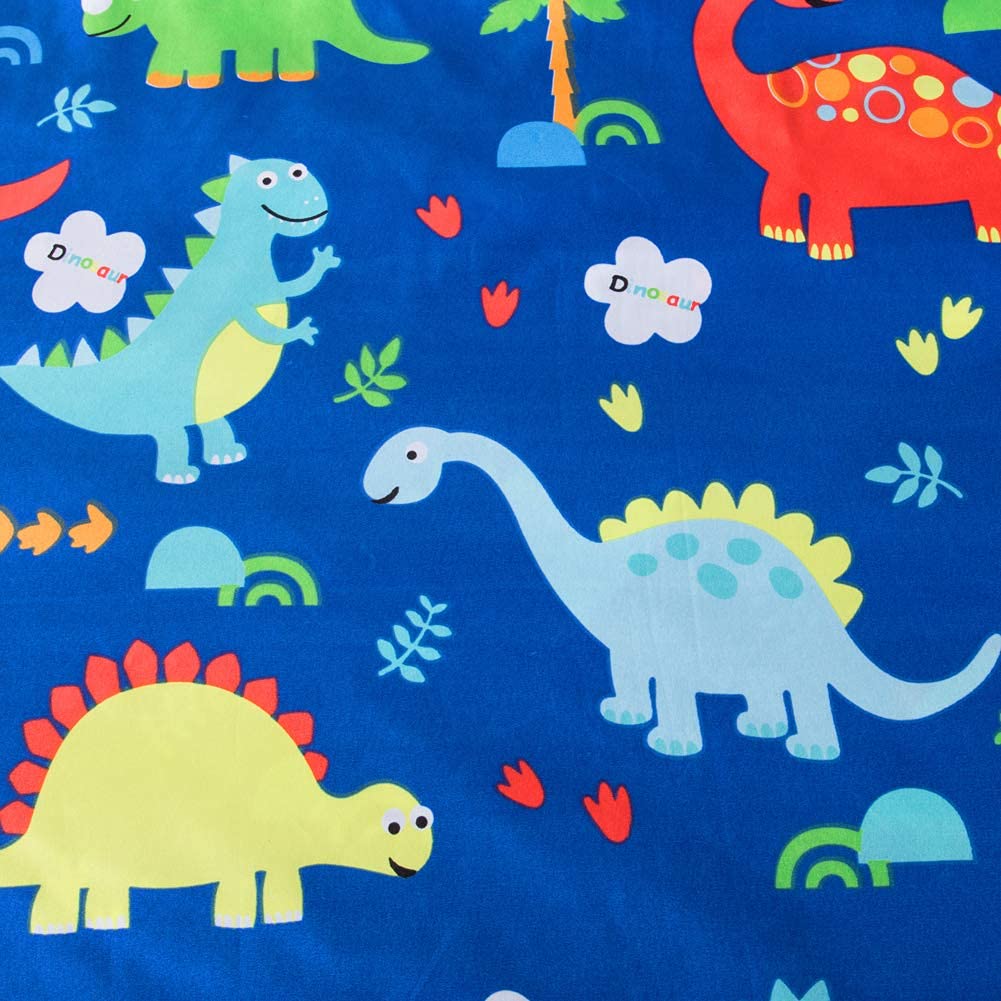 MacoHome Kids Duvet Cover Queen Blue Dinosaur Duvet Cover Set Boys Soft Cute Pattern Bedding Set with 2 Pillowcases No Comforter (Dinosaur, Full/Queen)